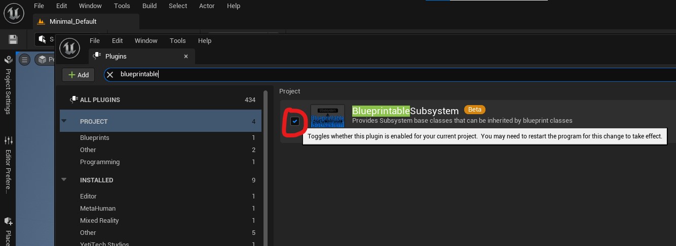 BlueprintableSubsystem v1.5 · UE Plugin Documentation